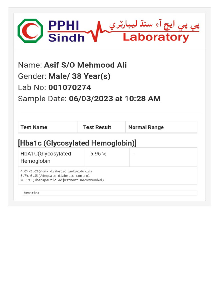 1070274-Hba1c (Glycosylated Hemoglobin) | PDF