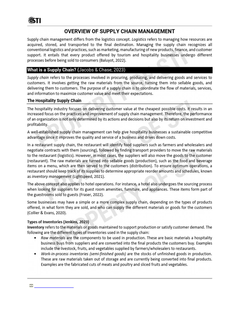 01_Handout_110 | PDF | Supply Chain | Inventory