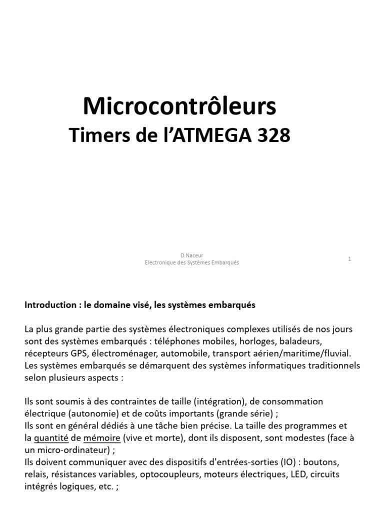 Timers de l'ATmega 328 : Fonctionnement et Utilisation | PDF ...
