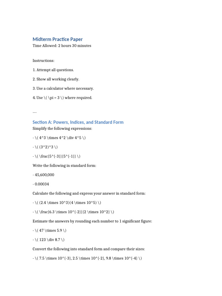 Midterm_Practice_Paper | PDF