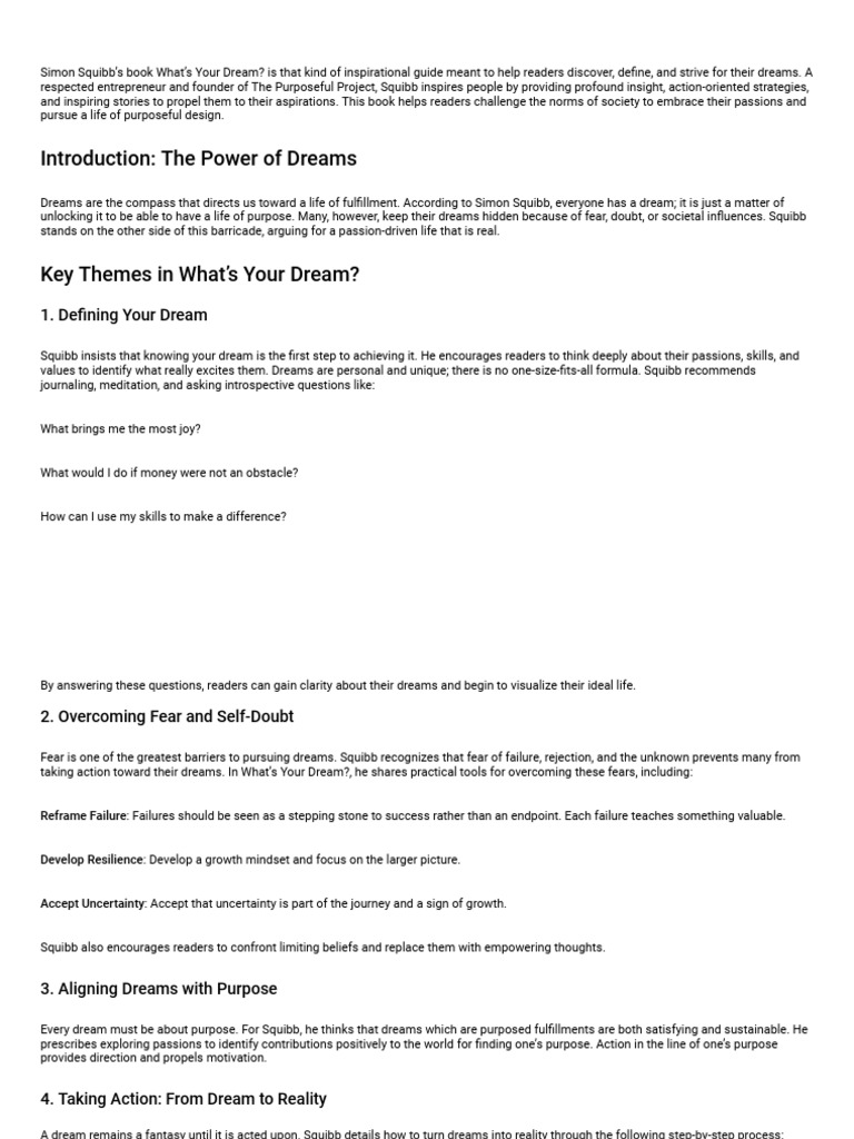 Whats Your Dreame | PDF | Goal | Mindset