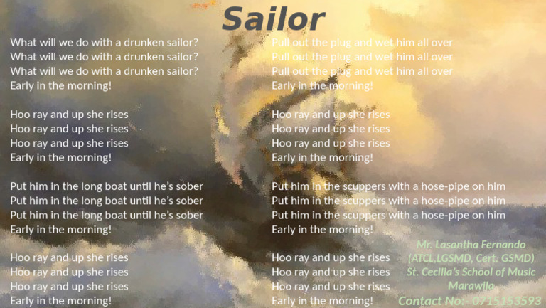 What Shall We Do With The Drunken Sailor | PDF