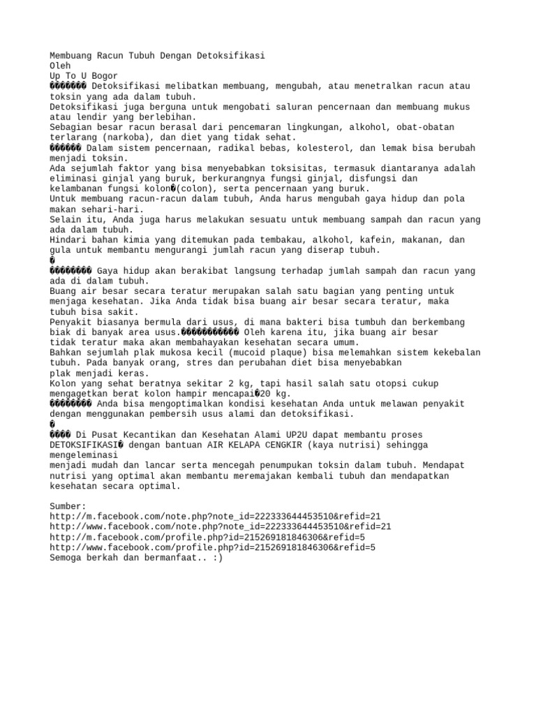 Detoksifikasi untuk Kesehatan Optimal | PDF