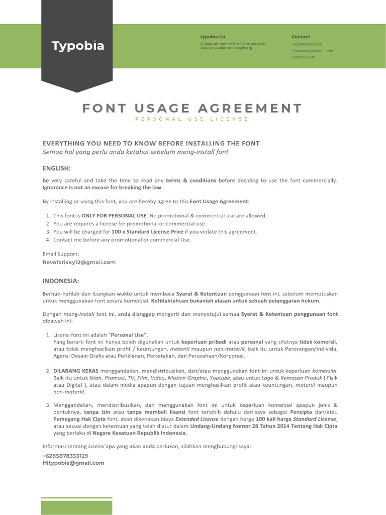 Personal Use License | PDF