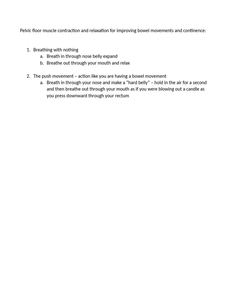 Pelvic Floor Exercises for Bowel Health | PDF