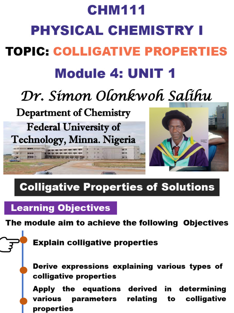 #CH111_Module 4_Unit 1_Intro_colligative properties | PDF | Physical Chemistry | Chemistry