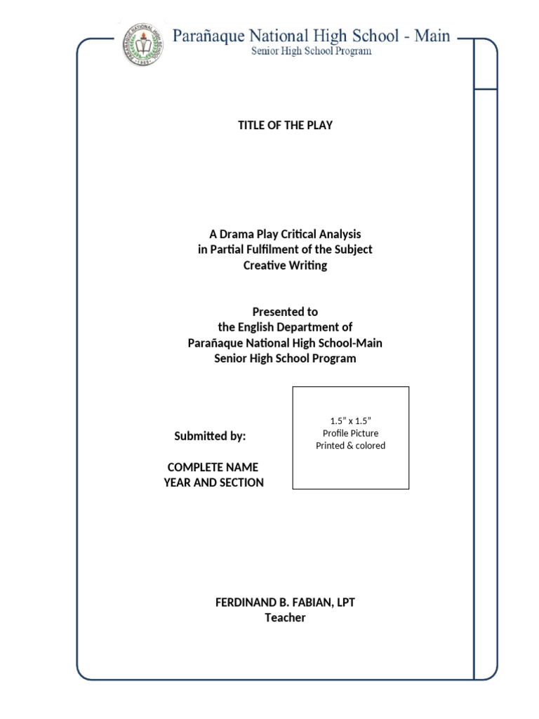 Drama Play Analysis Guide | PDF