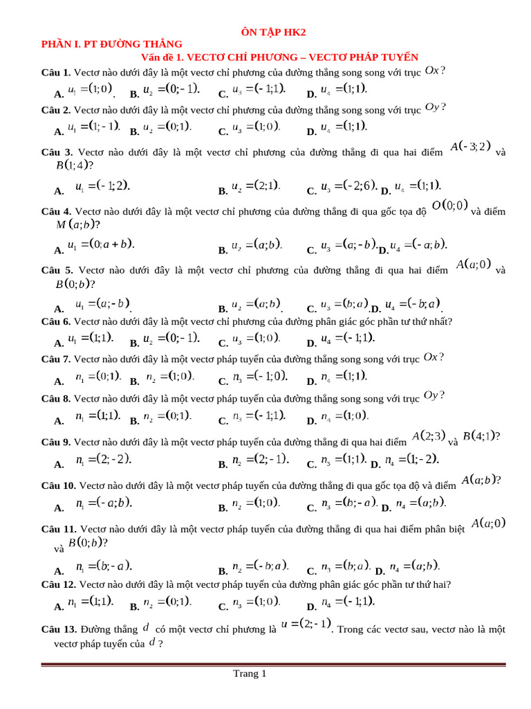 Hs-Ôn Tập HK2 | PDF