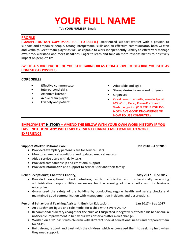 Example CV care job | PDF | Social Psychology | Psychology