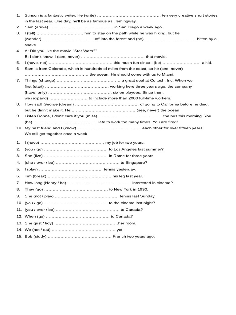 English Grammar Practice Exercises | PDF