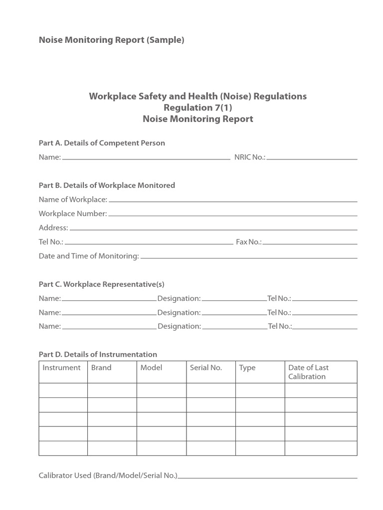 Noise Monitoring Report Template | PDF | Noise | Sound
