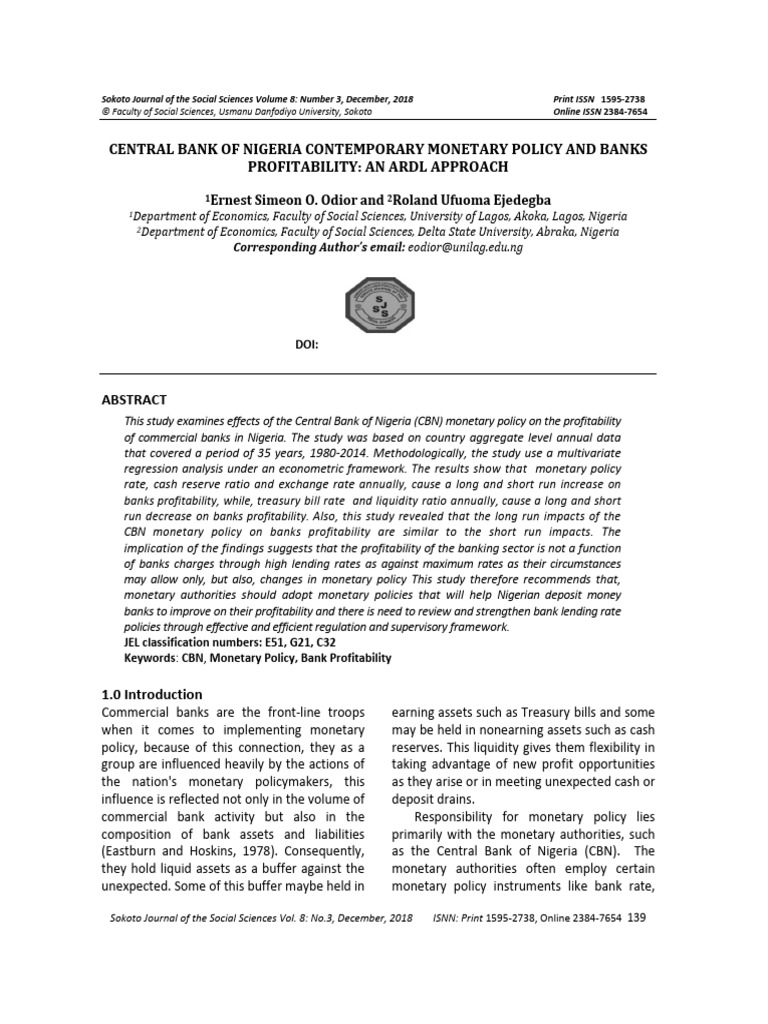 27 CBN Contemporary MP | PDF | Monetary Policy | Interest