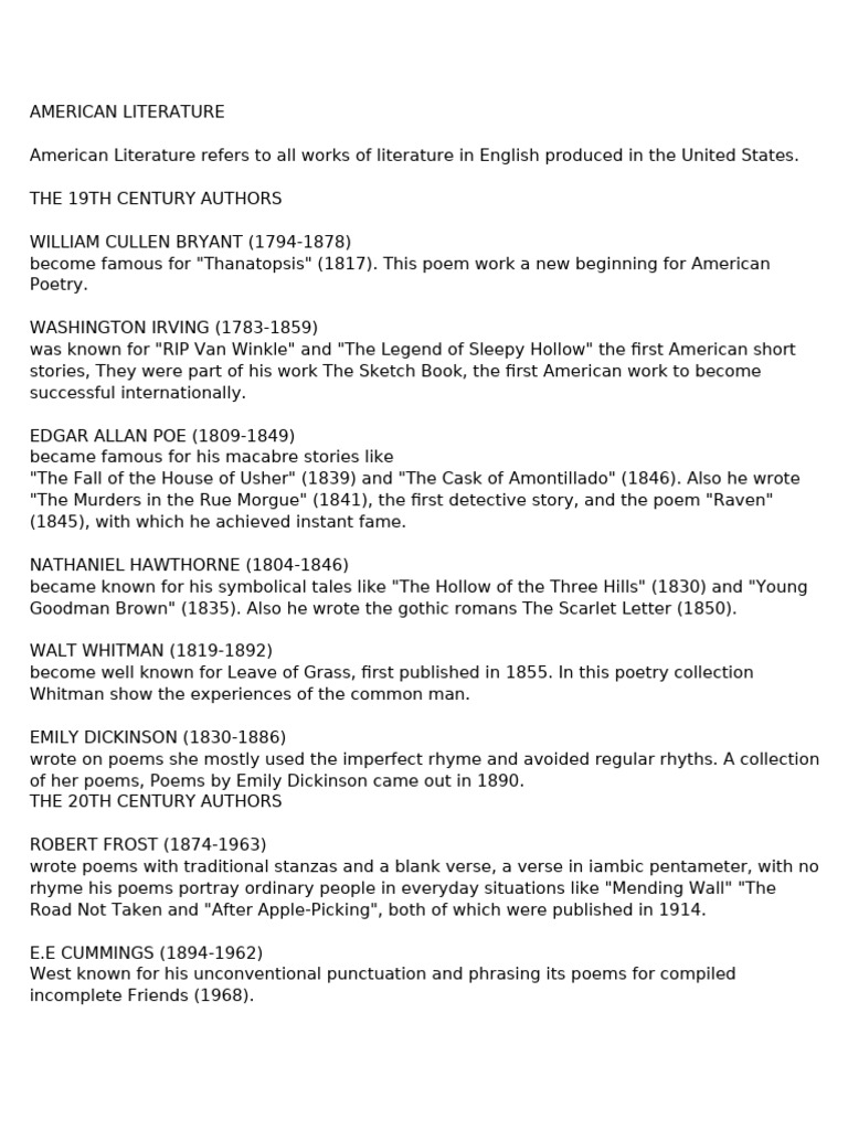 American Literature | PDF | Creative Nonfiction | Poetry