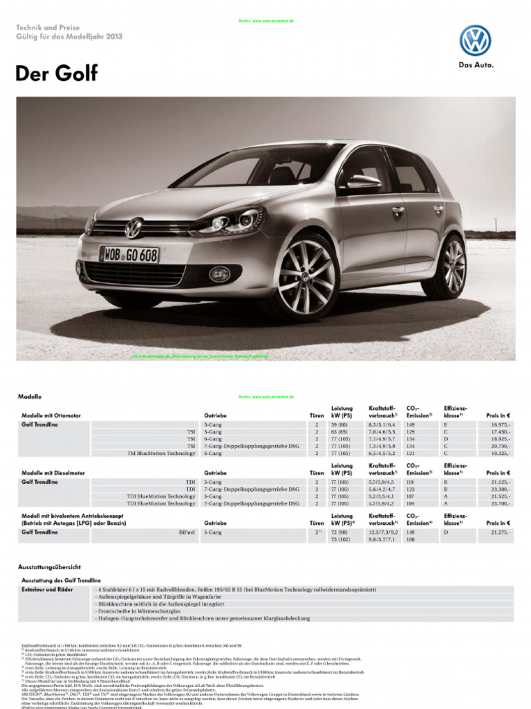 Vw Golf 8 Preisliste Pdf