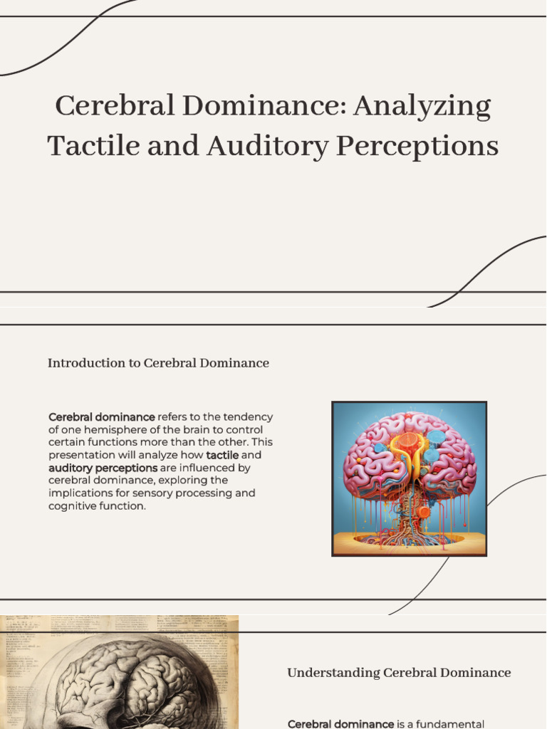 Cerebral Dominance in Sensory Perception | PDF | Lateralization Of ...