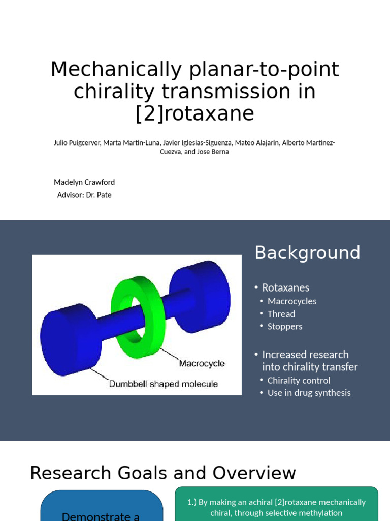 Capstone 1 Presentation | PDF | Chirality (Chemistry) | Space