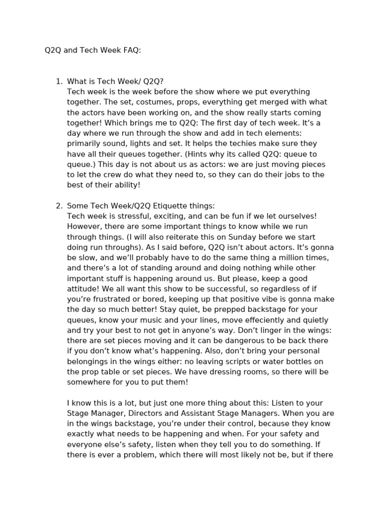 Q2Q FAQ and Other Important Info | PDF