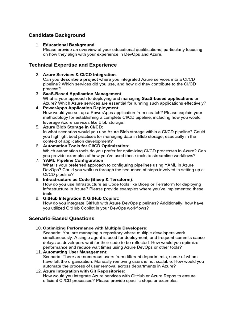 DevOps and Azure Candidate Assessment Guide | PDF | Systems Engineering | Software Engineering