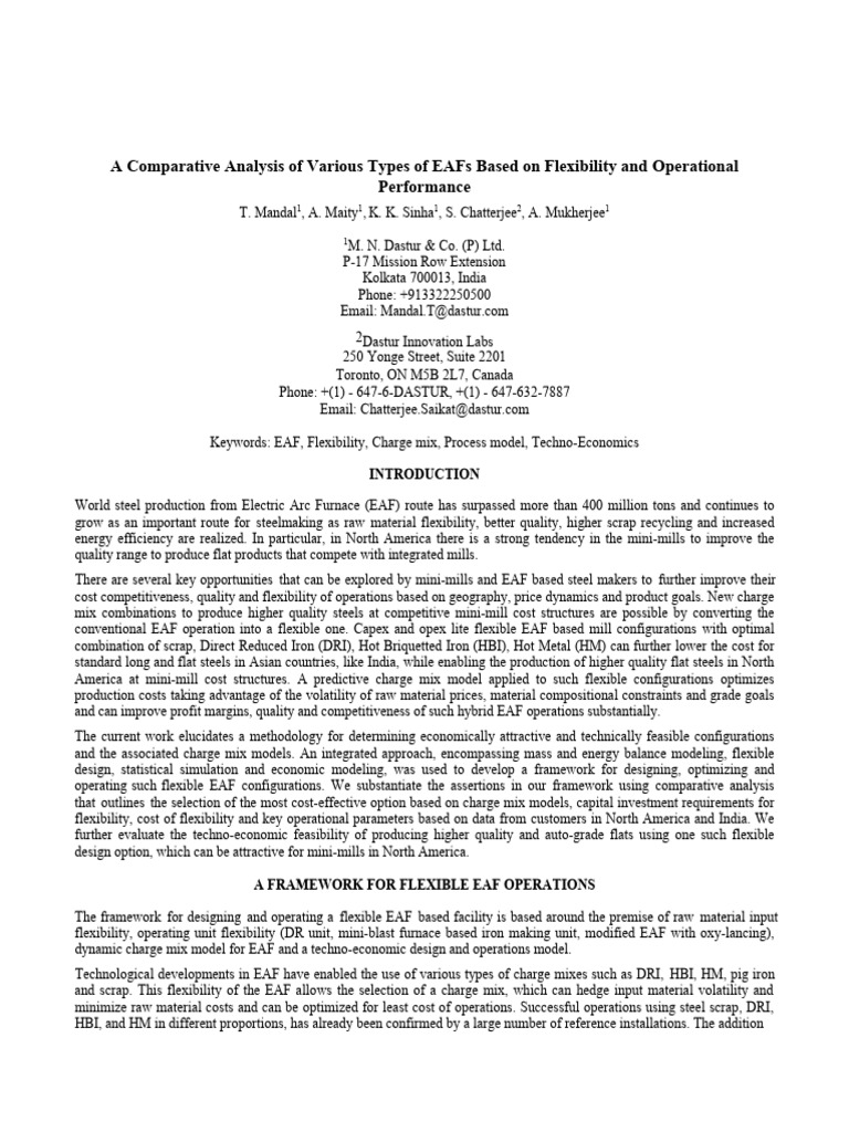 A Comparative Analysis of Various Types of EAFs Based On Flexibility ...