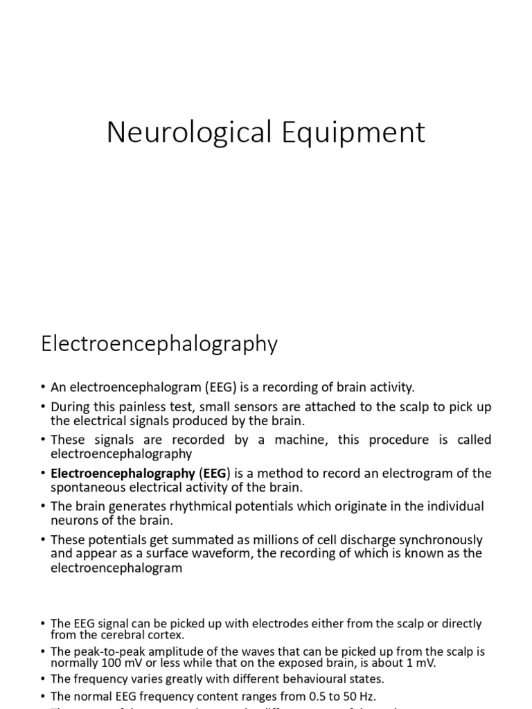 Neurological Equipment | PDF | Electroencephalography | Frequency ...