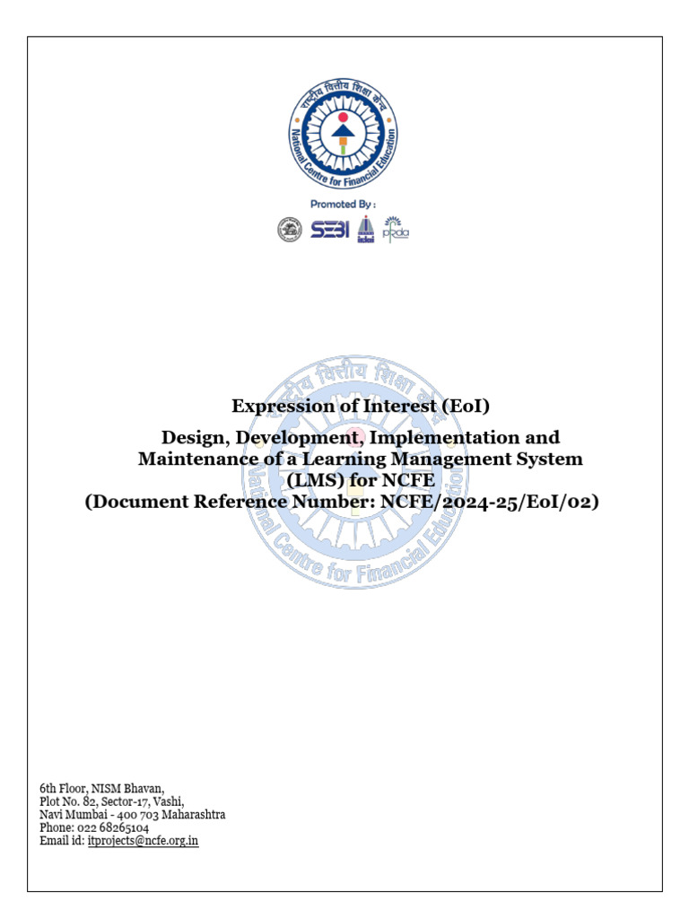 LMS Development EoI for NCFE | PDF | Request For Proposal | Signature