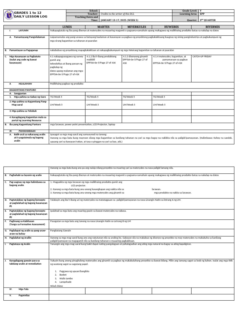 DLL_EPP 5_Q3_W5 | PDF