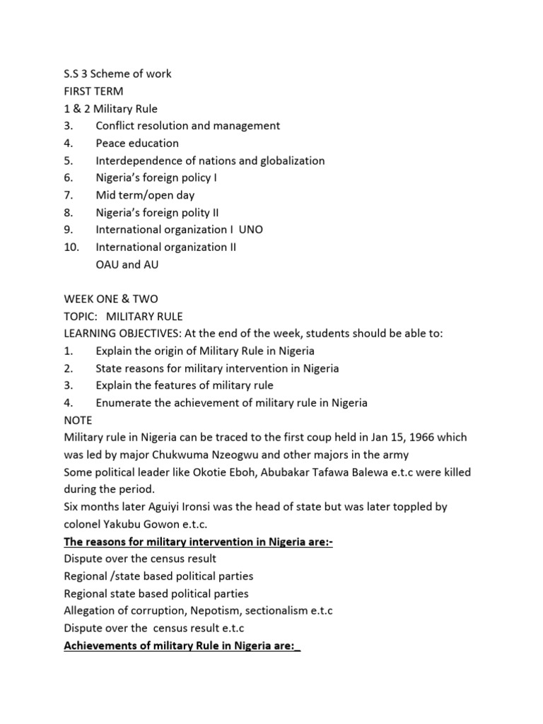 Government Handout S.S 3 Correction | PDF | United Nations Security ...