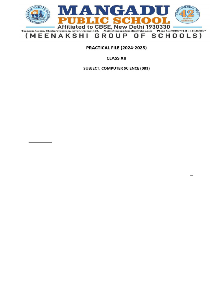 Cs Record File Pdf Computer Programming Text File