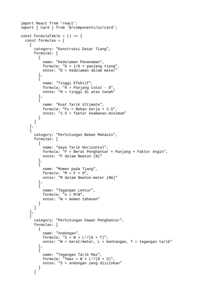 Konstruksi Tiang Formulas - TSX | PDF