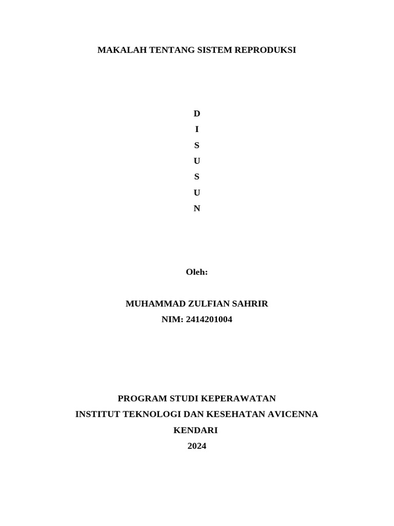 Makalah Tentang Sistem Reproduksi Fian | PDF