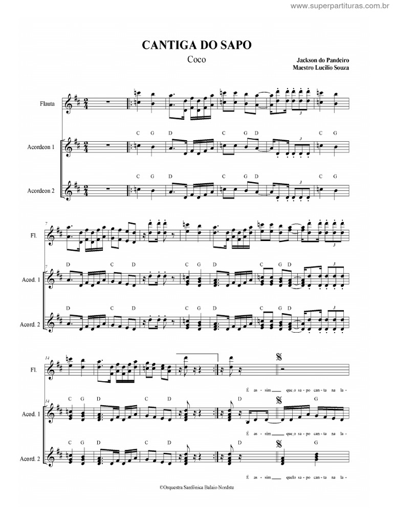 (Superpartituras - Com.br) Cantiga Do Sapo | PDF