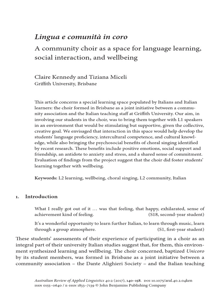 Kennedy, Miceli 2017 | PDF | Second Language | Learning