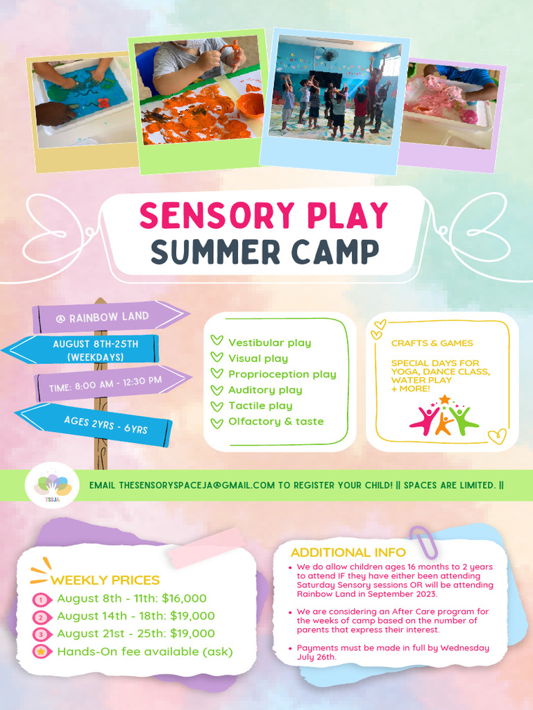 Summer Sensory Play Camp Registration | PDF