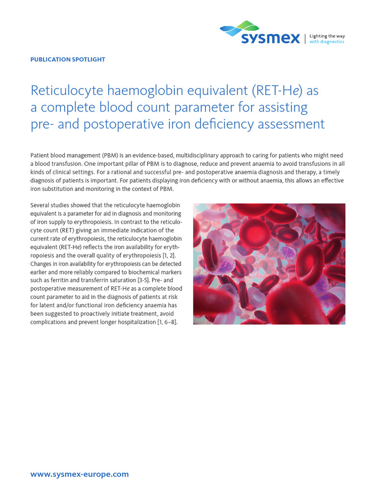 RET-He Publication Spotlight | PDF | Anemia | Clinical Medicine