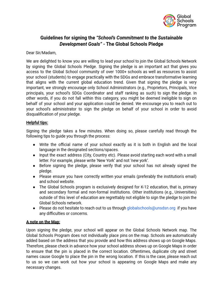 Guideline For Signing The Pledge | PDF