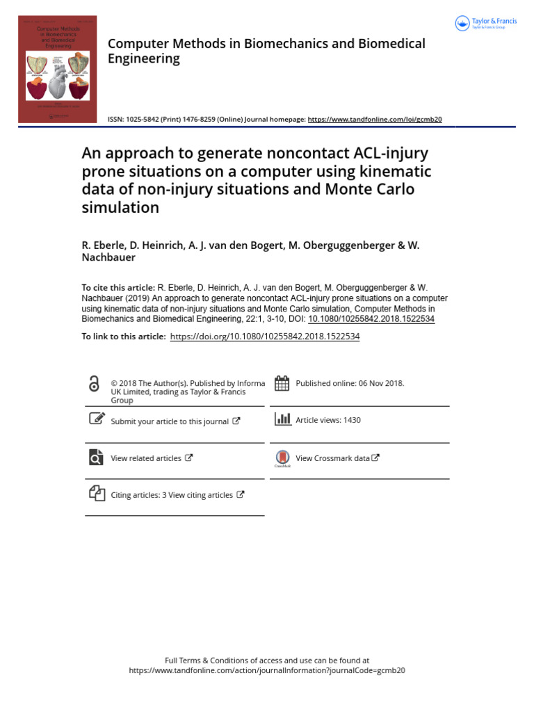An Approach To Generate Noncontact ACL-injury | PDF | Simulation