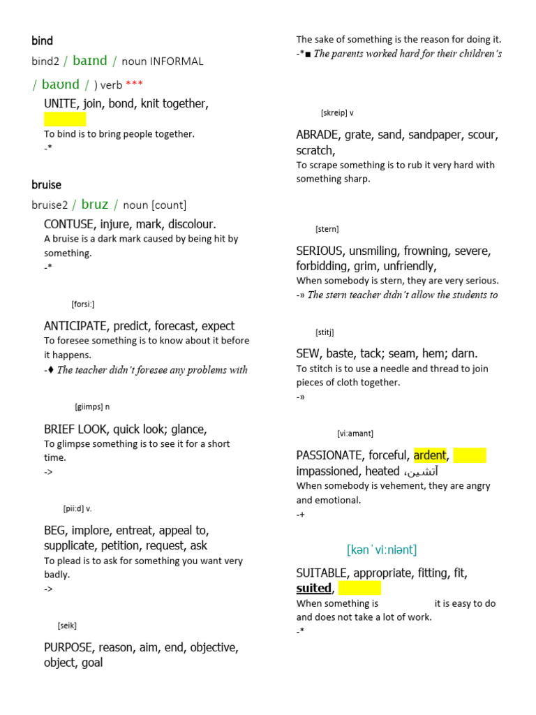 Essential Persian Vocabulary Guide | PDF