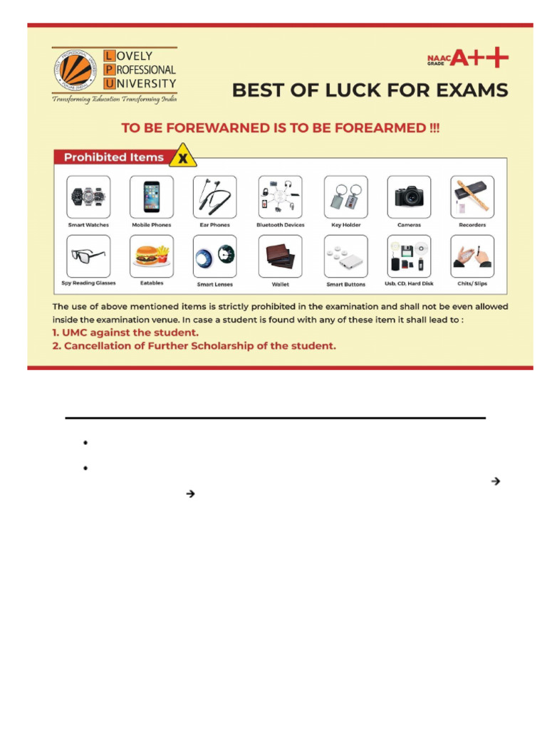 UMC Guidelines for Exam Conduct | PDF