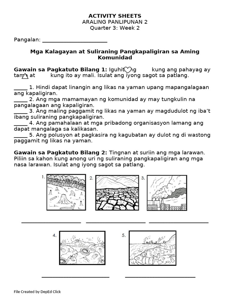 AP 2 Activity Sheet Q3 W2 | PDF