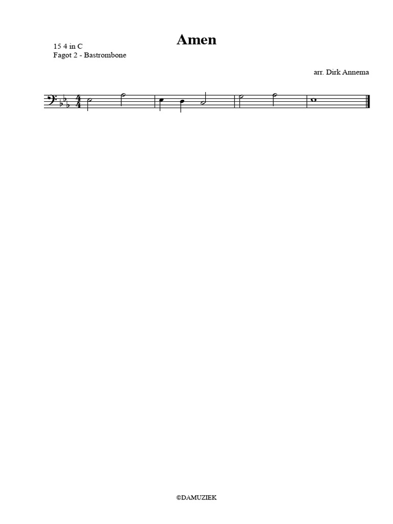 Amen - 15 4 in C Fagot 2 - Bastrombone | PDF