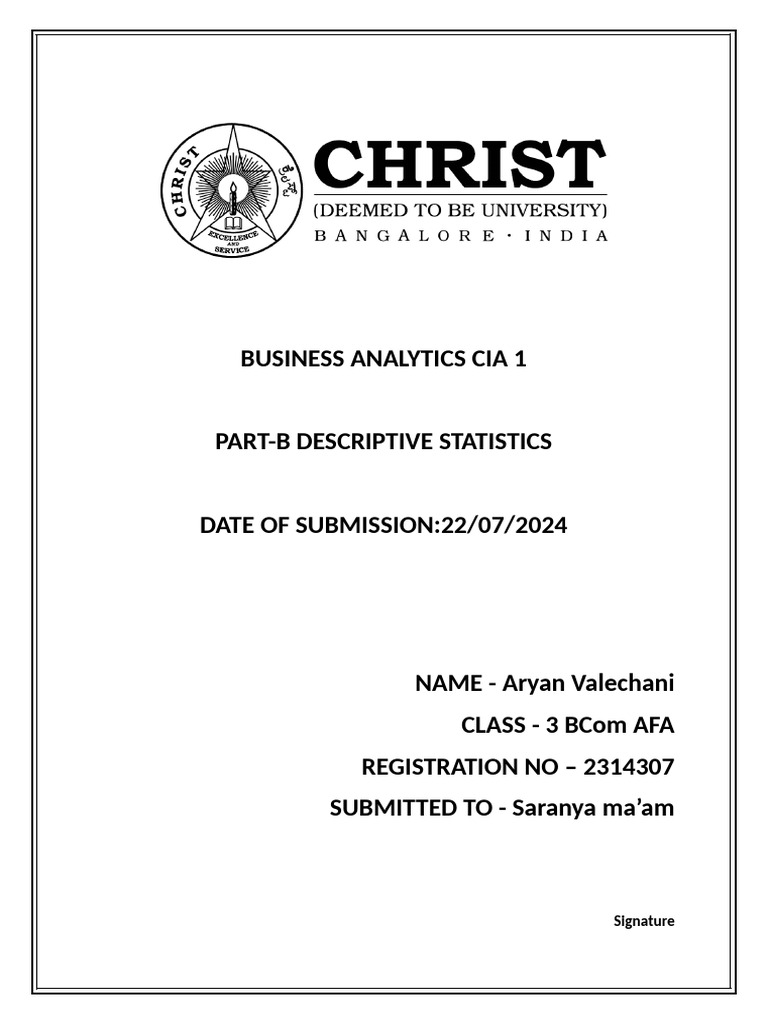 BUSINESS ANALYTICS | PDF | Mode (Statistics) | Mean