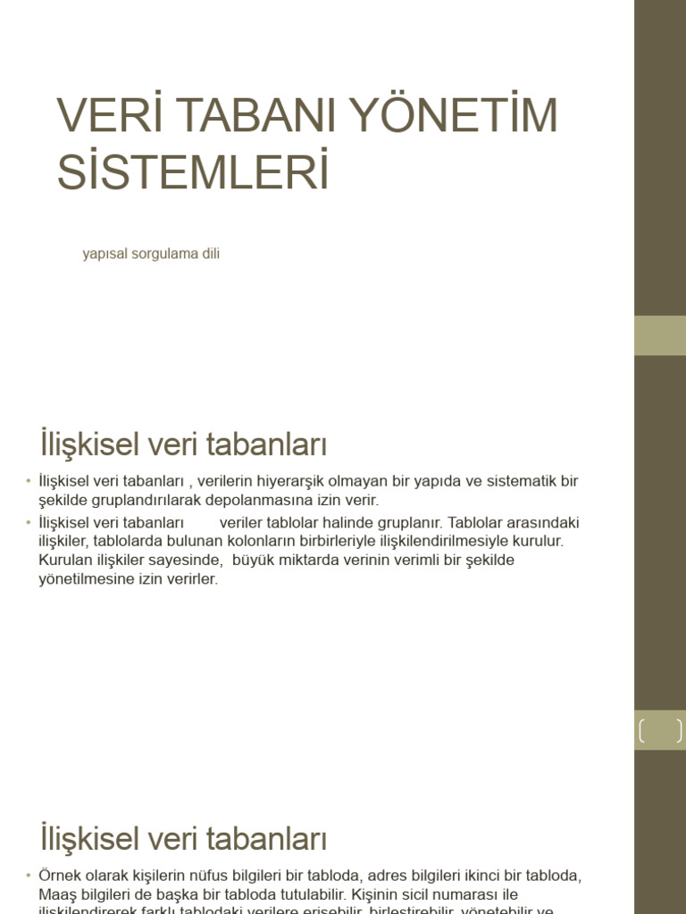 Ders6 Veri Tabani | PDF