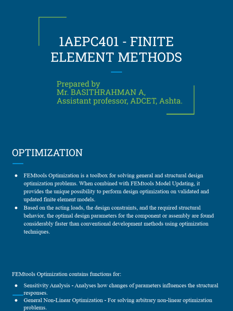 FEM Lecture 5 | PDF | Mathematical Optimization | Fluid Dynamics