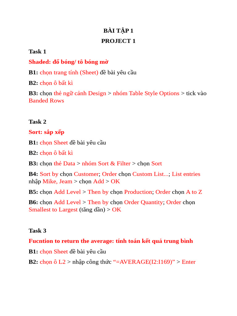 Bài Học Excel | PDF