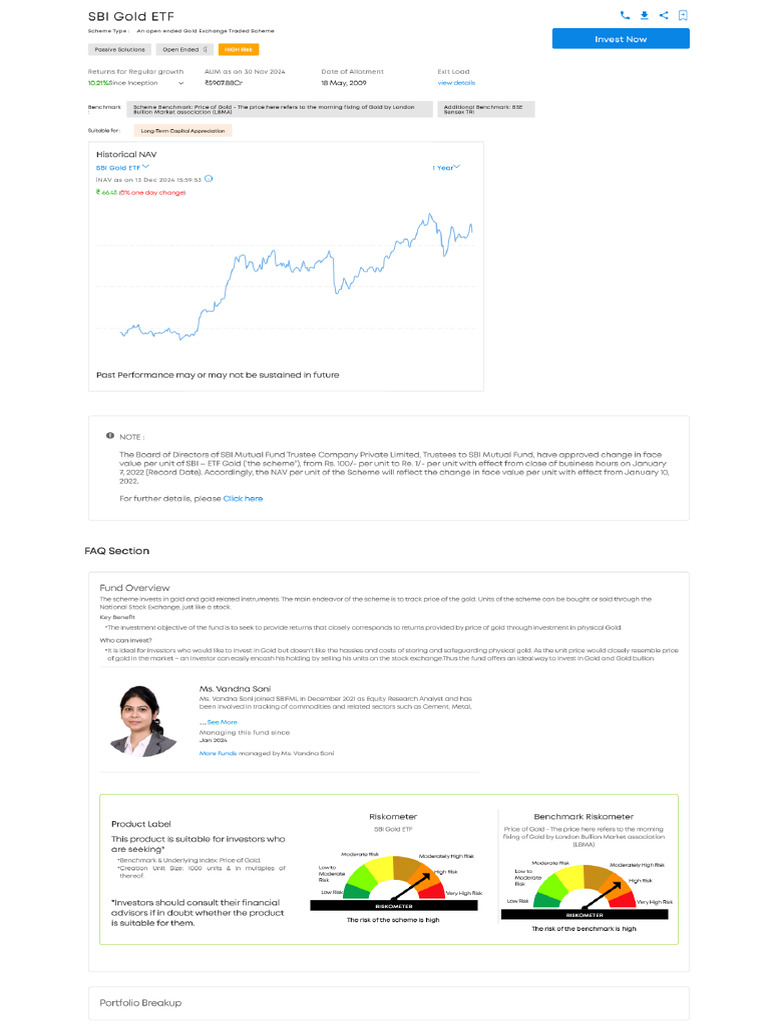Scheme Details - SBI Gold ETF | PDF