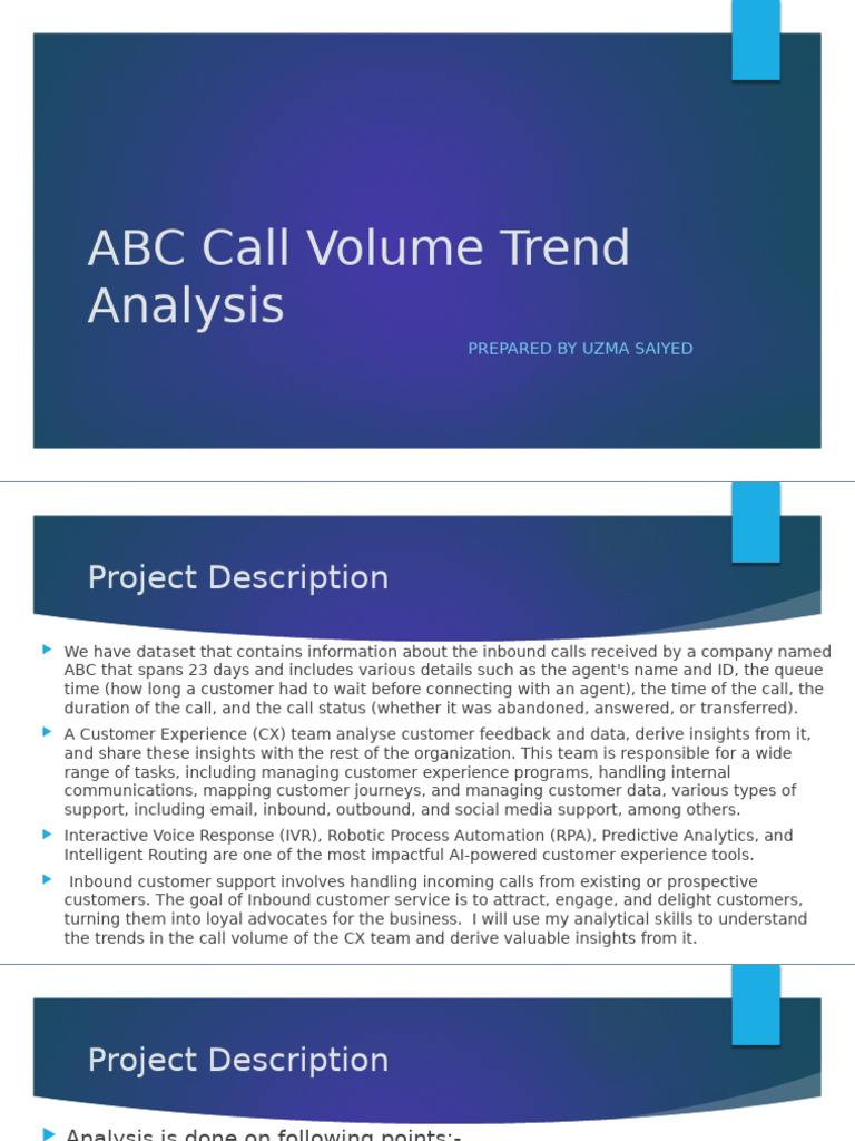 ABC Call Volume Trend Analysis | PDF | Interactive Voice Response ...
