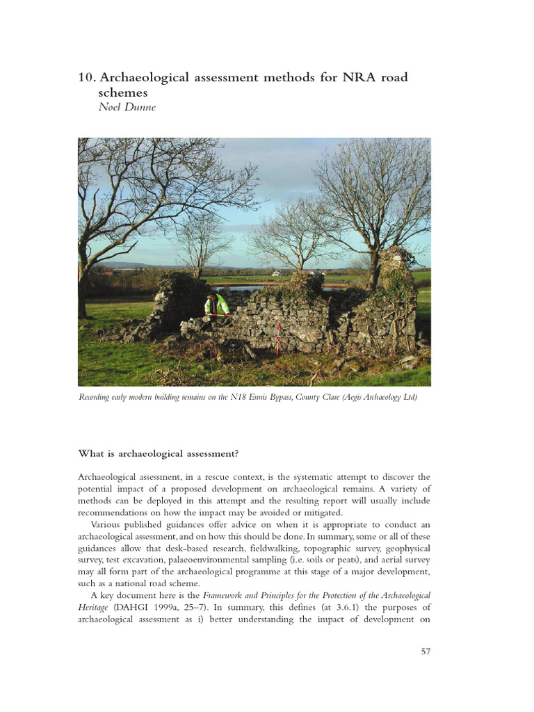 Archaeological Assessment for Road Projects | PDF | Archaeology ...