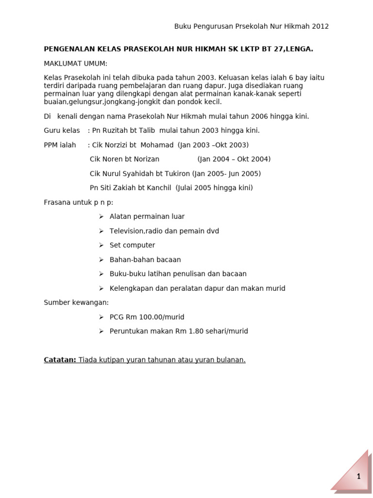 Pamplet Taklimat Ibu Bapa | PDF