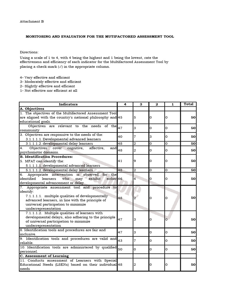 Example-MFAT-ME | PDF | Educational Assessment | Special Education