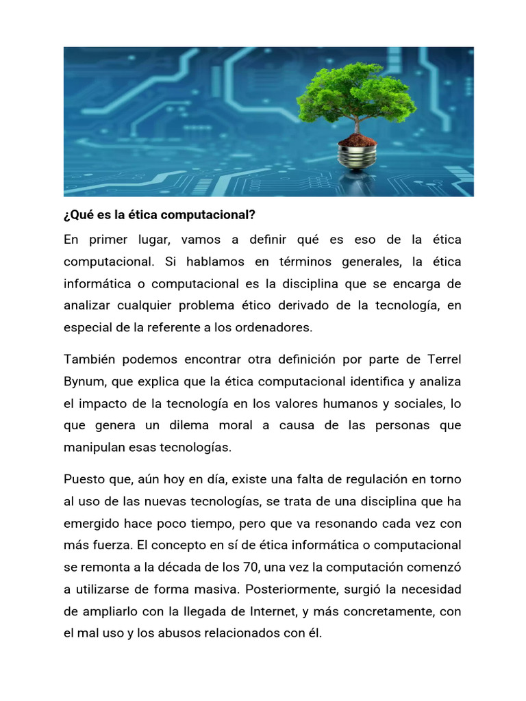 Etica Computacional | PDF | Informática | Moralidad
